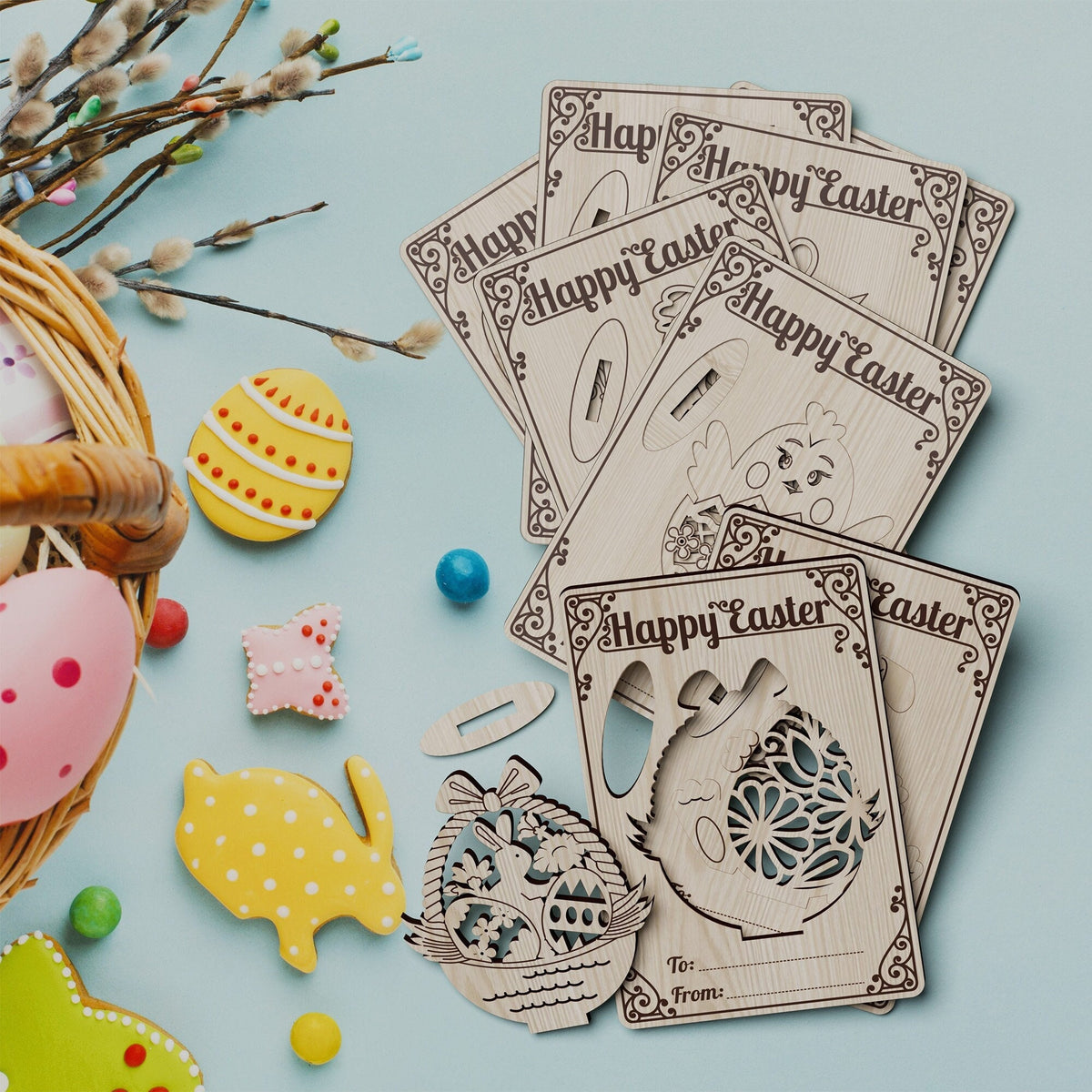 Easter gift cards 6 bundle laser cut svg file