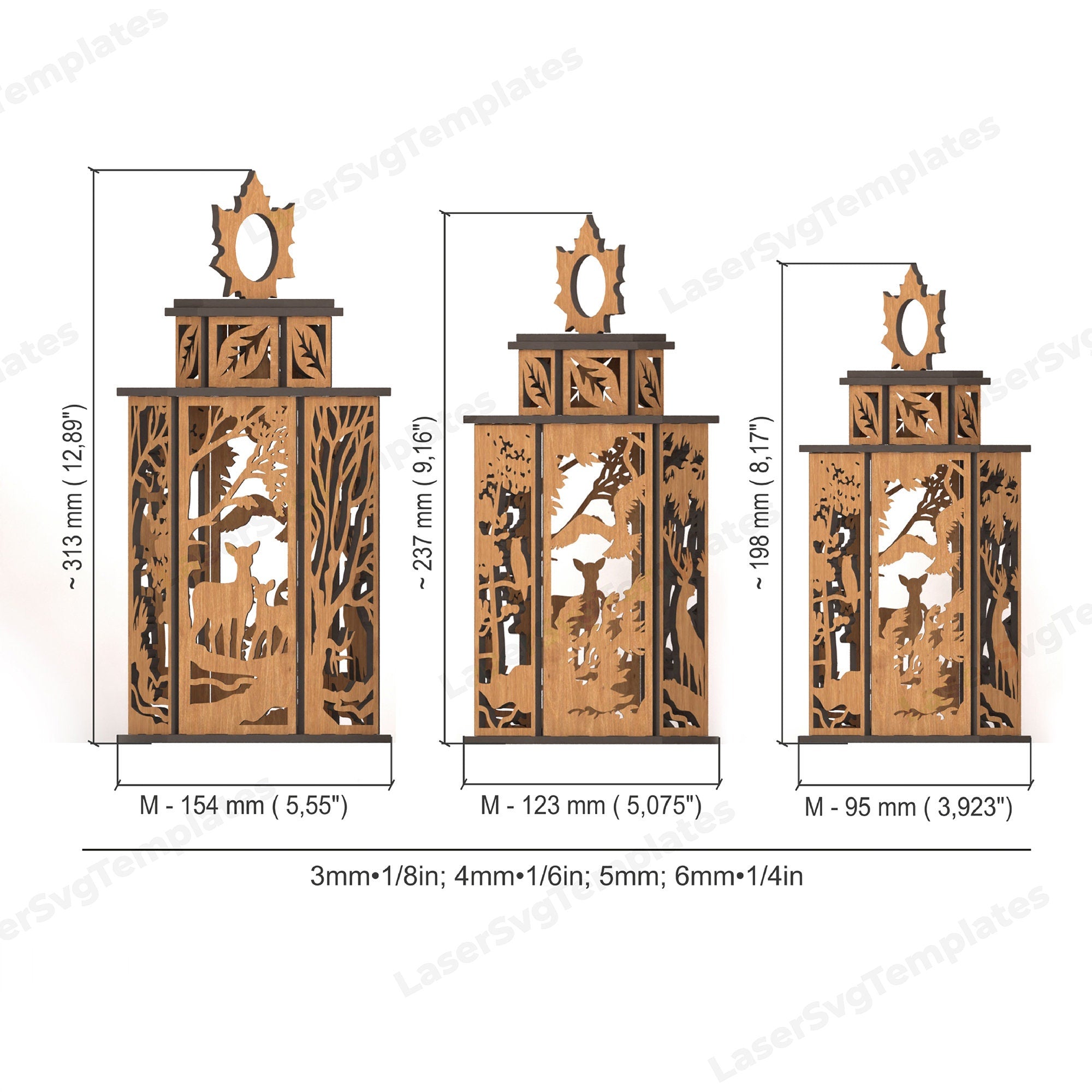 Decorative Deer lantern laser cut svg file – LaserSvgTemplates