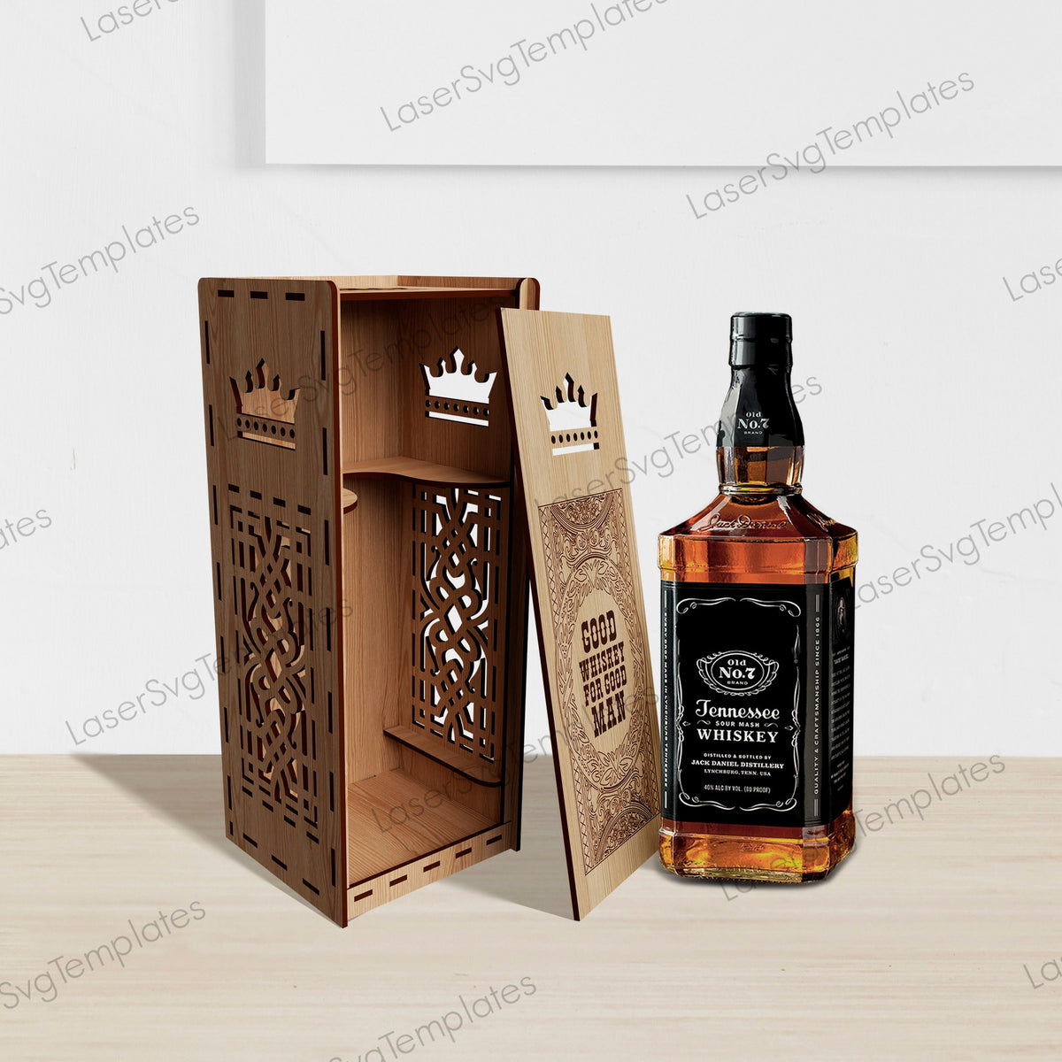 Laser cut whisky wooden gift box svg file