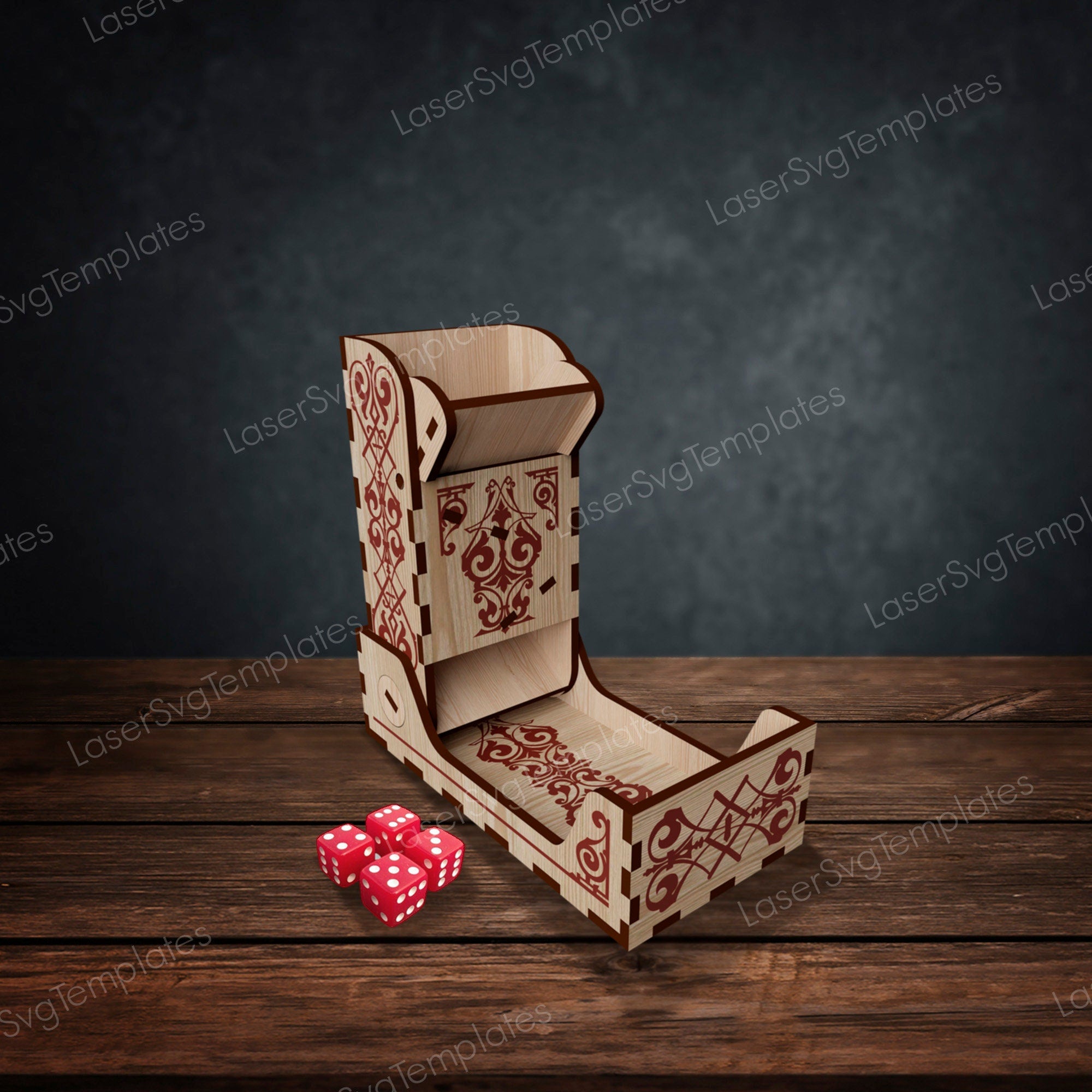 Folding dice tower laser cut svg file – LaserSvgTemplates
