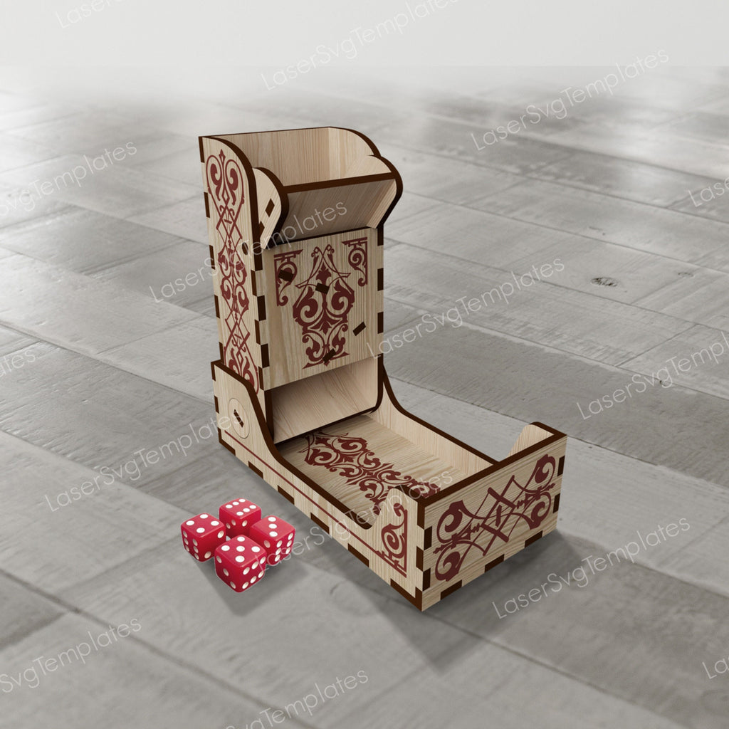 Folding dice tower laser cut svg file – LaserSvgTemplates