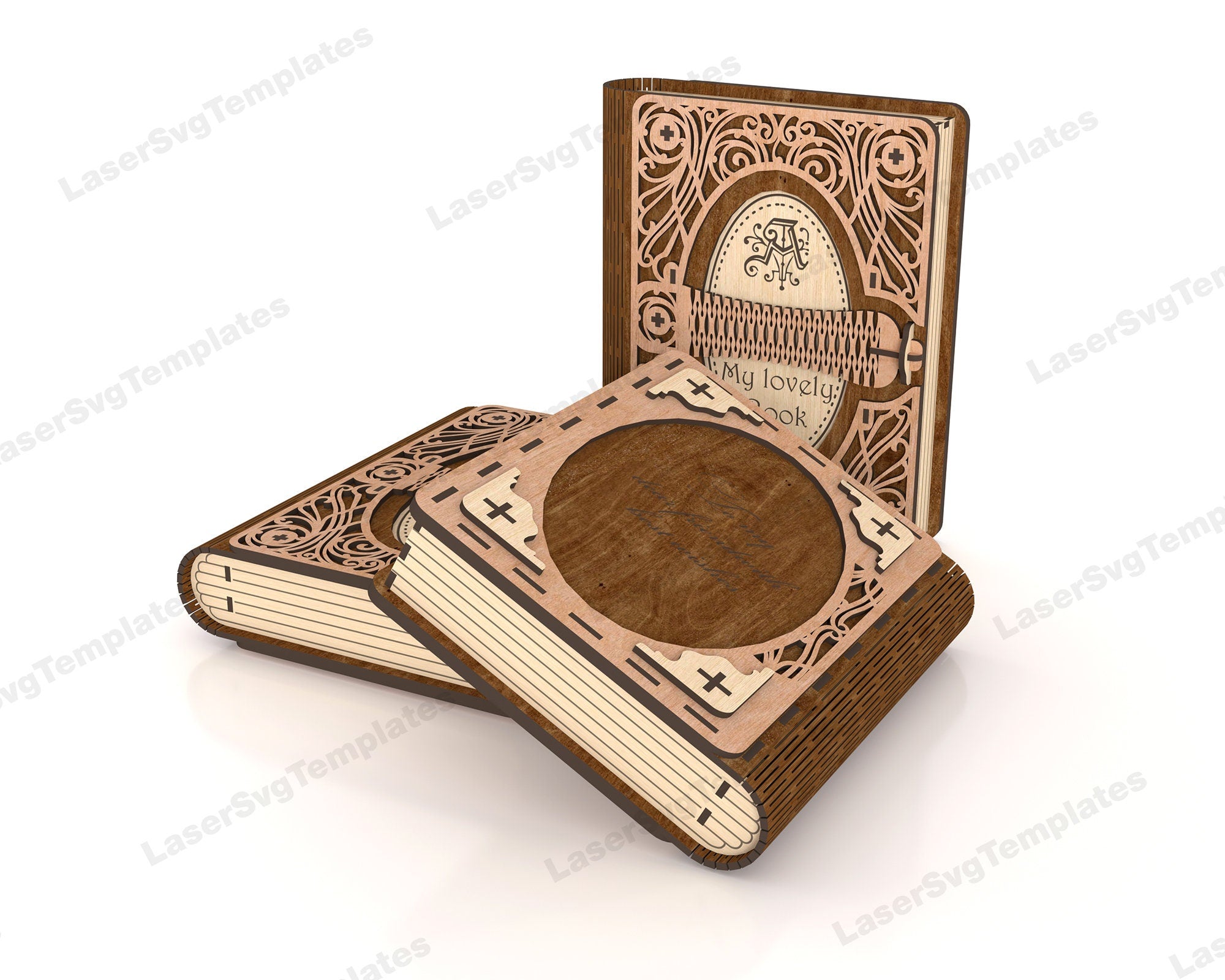 Wooden gift book box laser cut svg file – LaserSvgTemplates