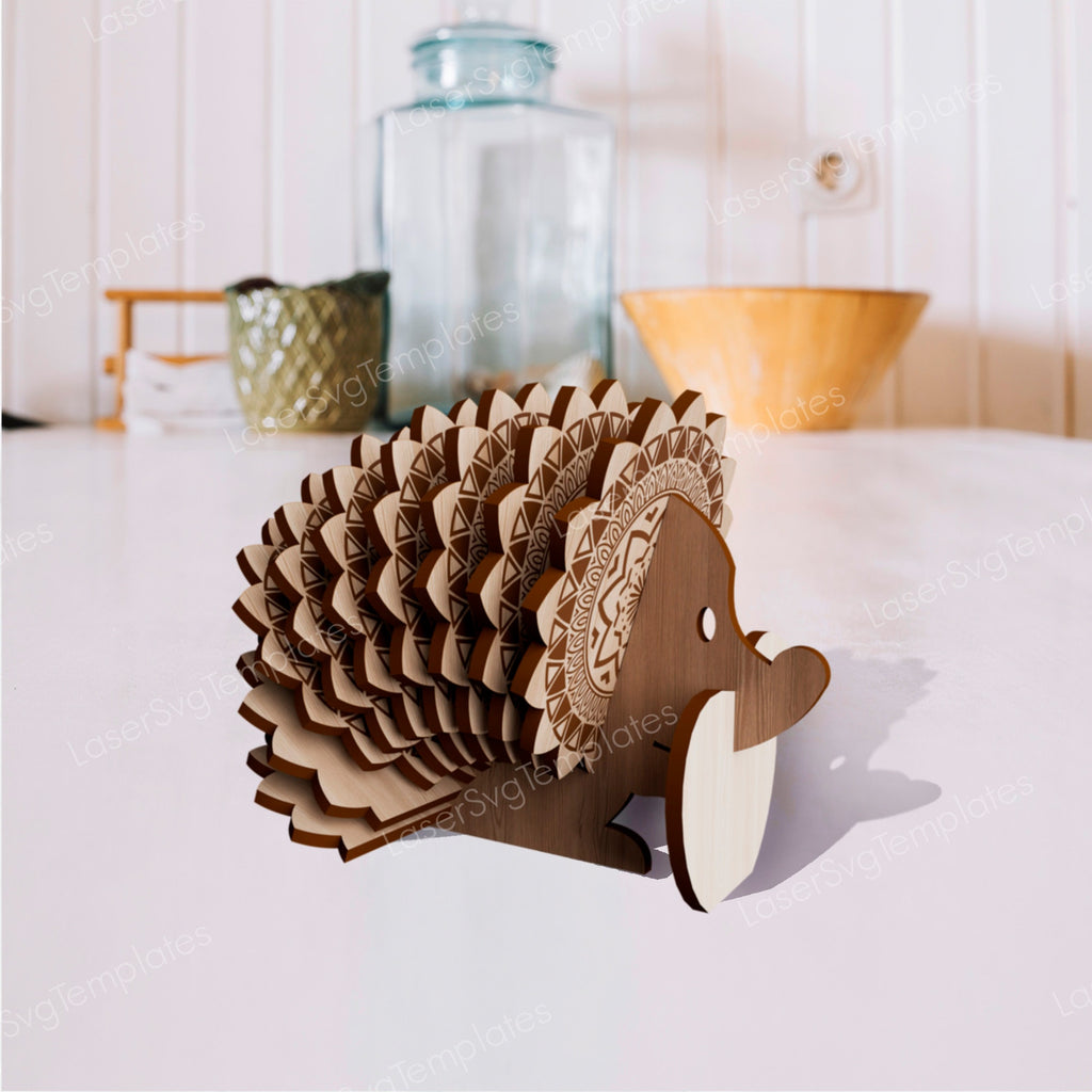 Laser cut hedgehog coasters with holder svg file – LaserSvgTemplates