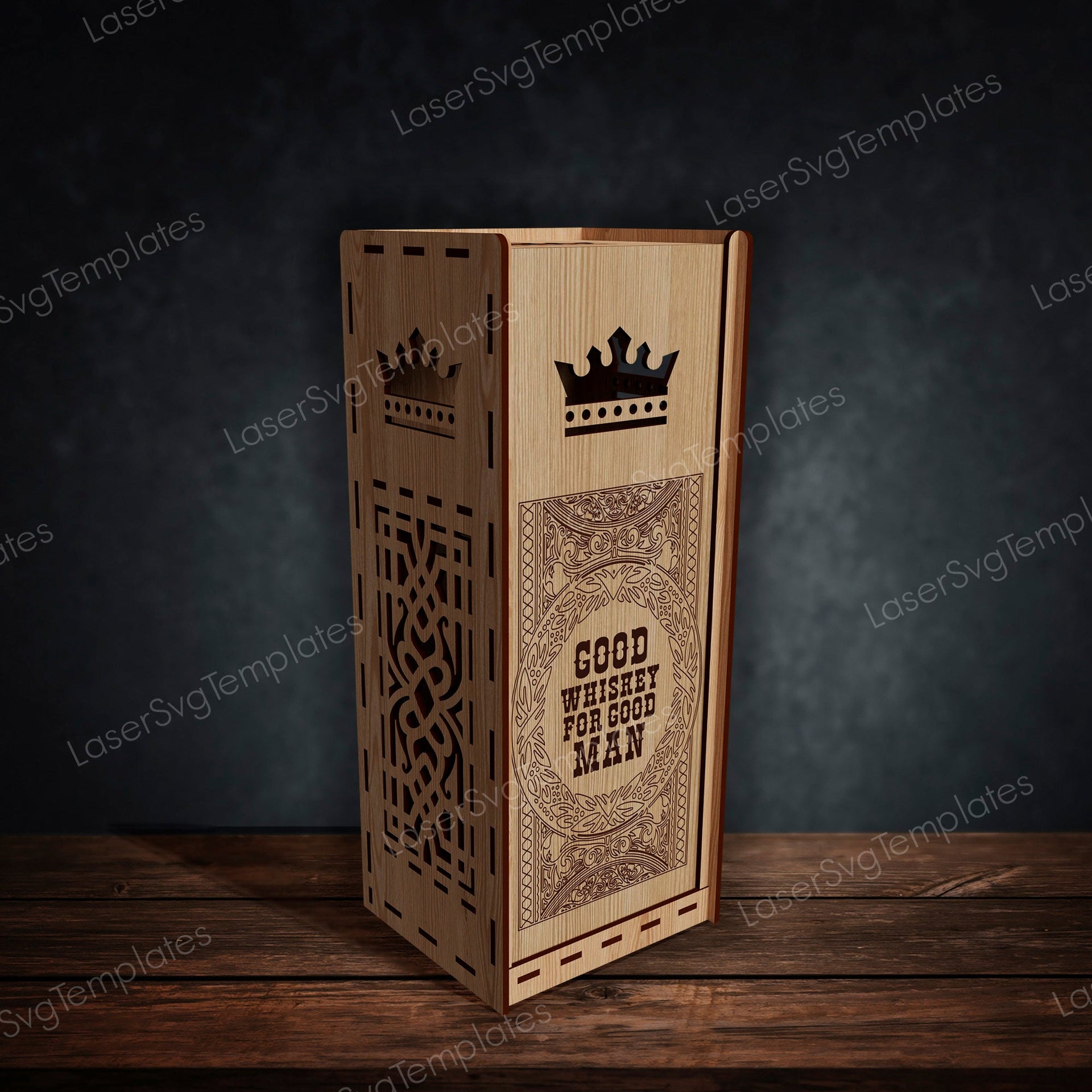 Laser cut whisky wooden gift box svg file
