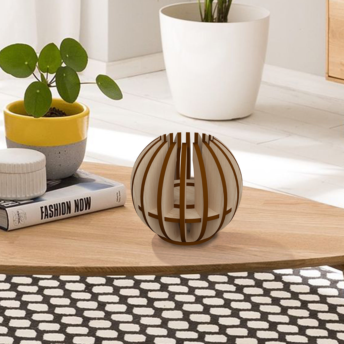 Wooden sphere candle holder laser cut svg file