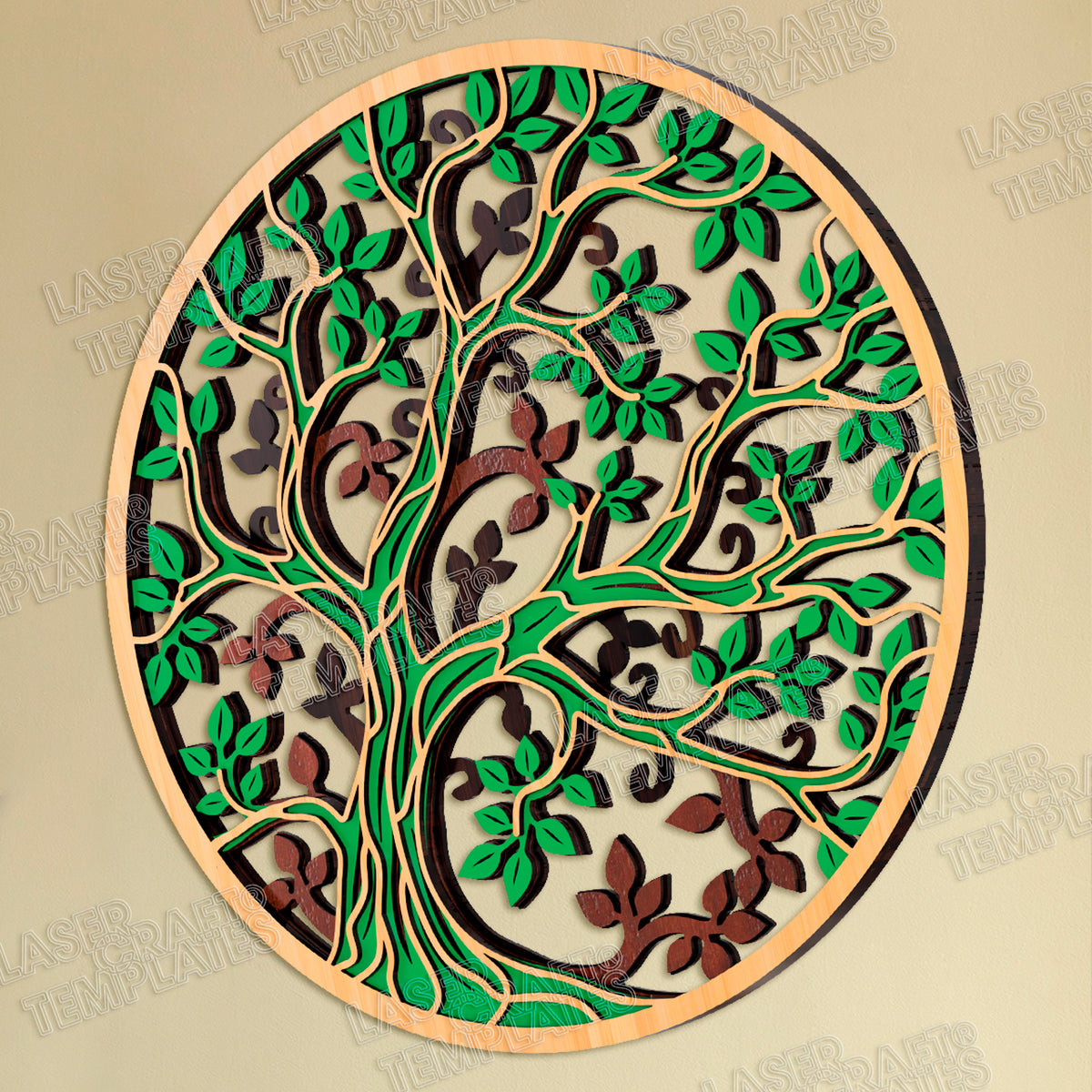 Layered tree of life wall art laser cut svg file