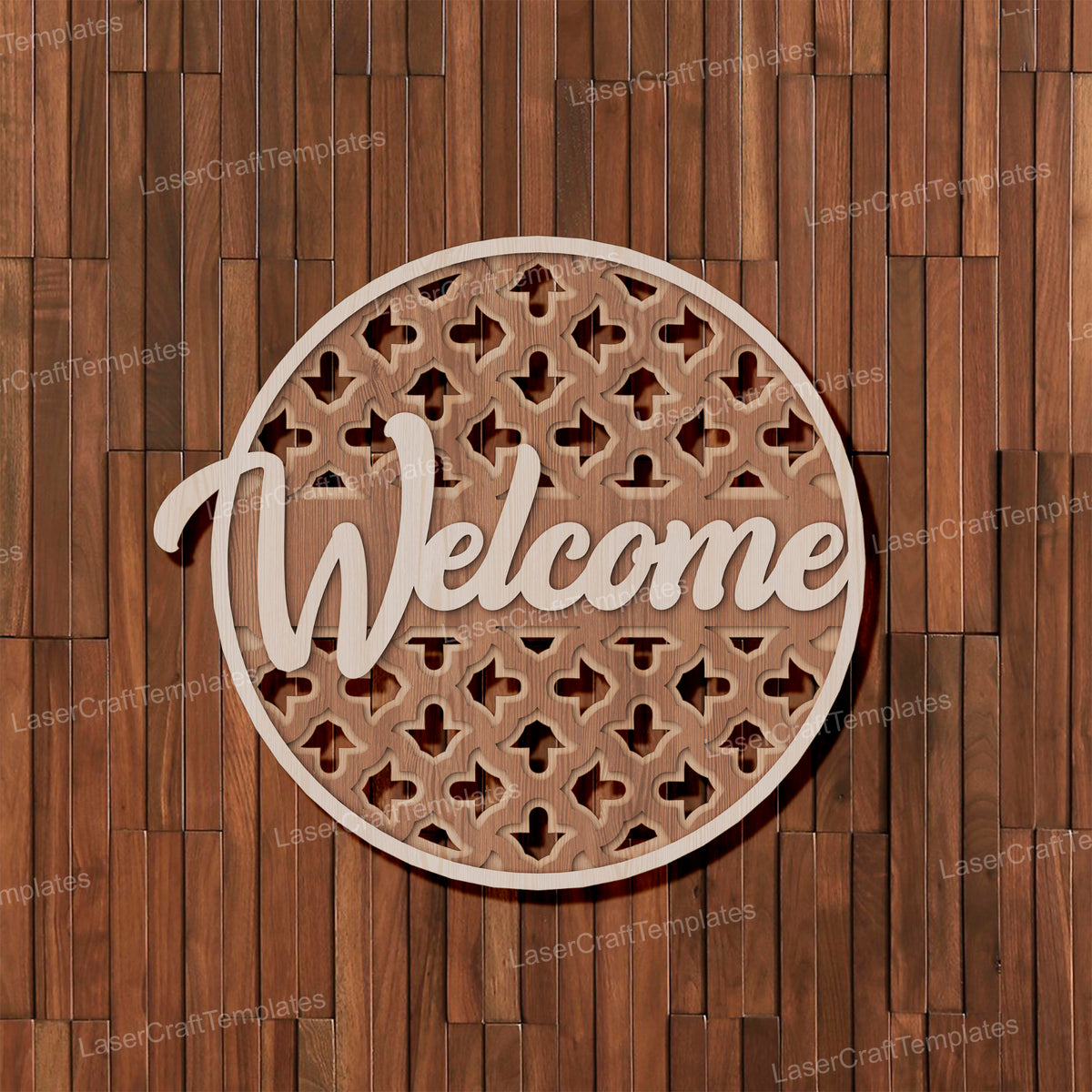 Welcome Geometric Sign laser cut svg file