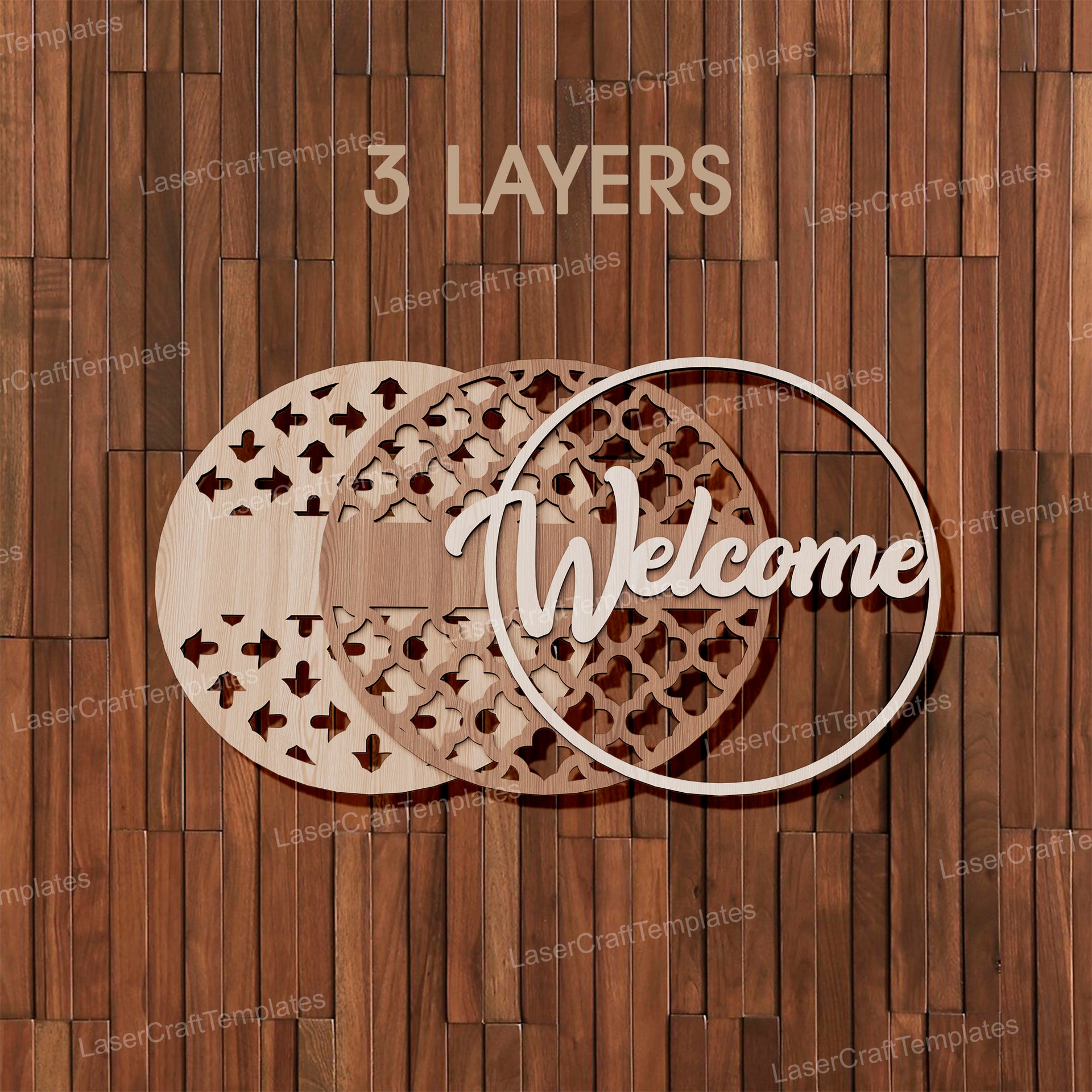 Welcome Geometric Sign laser cut svg file